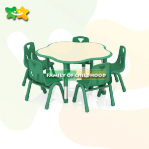 school plastic table furniture plum shape for children