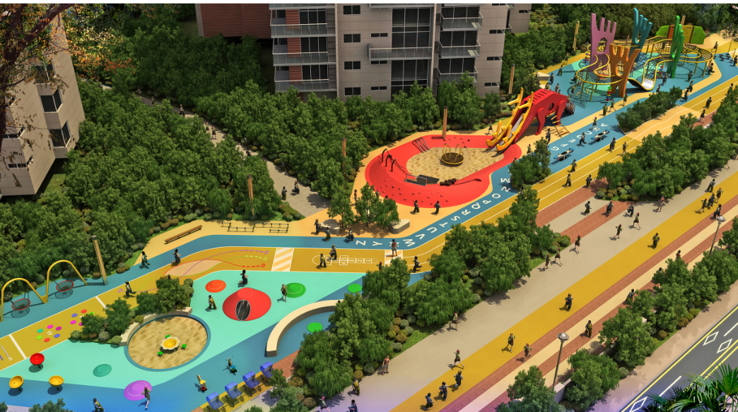Welcome to meet children’s colorful world---case of outdoor playground