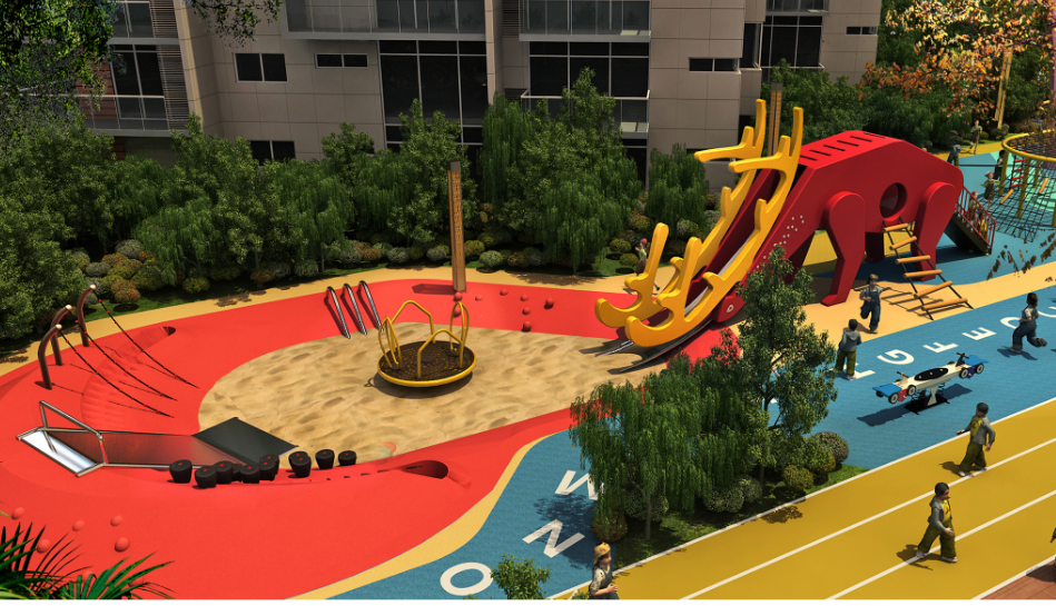 Welcome to meet children’s colorful world---case of outdoor playground
