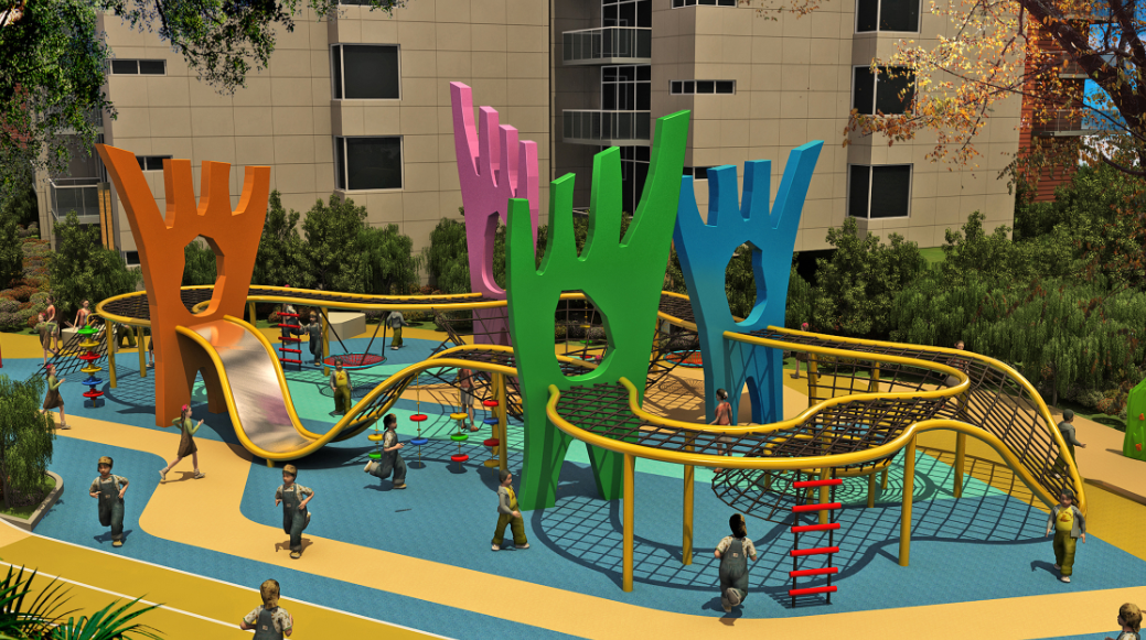 Welcome to meet children’s colorful world---case of outdoor playground